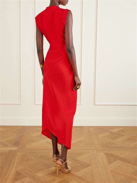Victoria Beckham Asymmetric Twisted Satin Maxi Dress Net A Porter