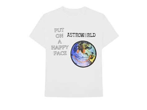 Travis Scott Astroworld Happy Face Tee White ของแท้