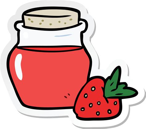 Sticker Of A Cartoon Jam Jar 10391910 Vector Art At Vecteezy