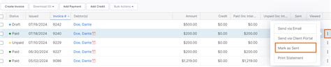 Manually Mark An Invoice As Sent Smokeball Support Hub