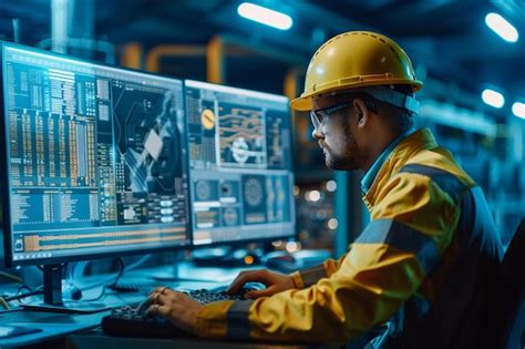 Industrial Worker Monitoring Data Premium Ai Generated Image