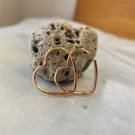 Asymmetrical Heart Hoop Earrings Ej Nz Gems