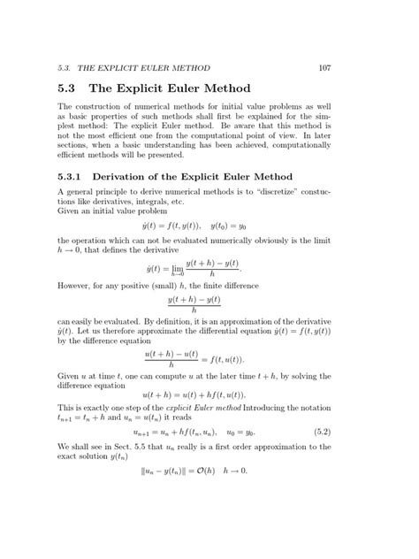 An In Depth Examination Of The Explicit Euler Method For Numerical