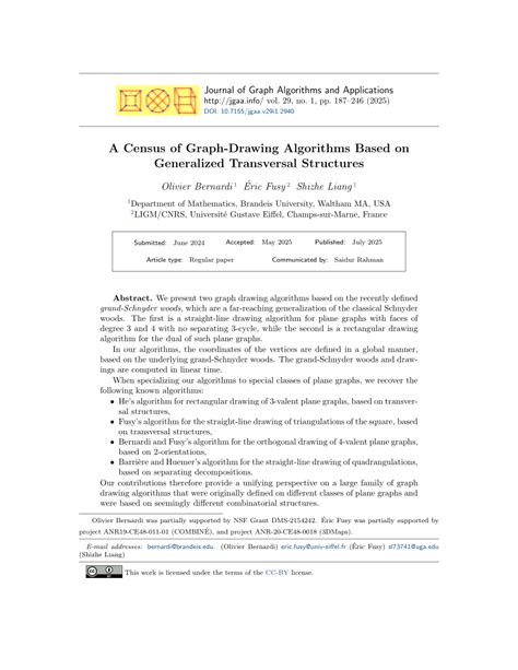 Pdf A Census Of Graph Drawing Algorithms Based On Generalized