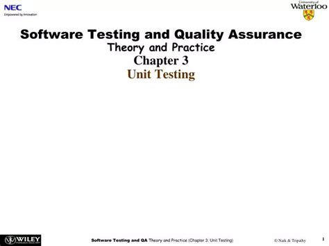 Ppt Software Testing And Quality Assurance Theory And Practice Chapter 3 Unit Testing