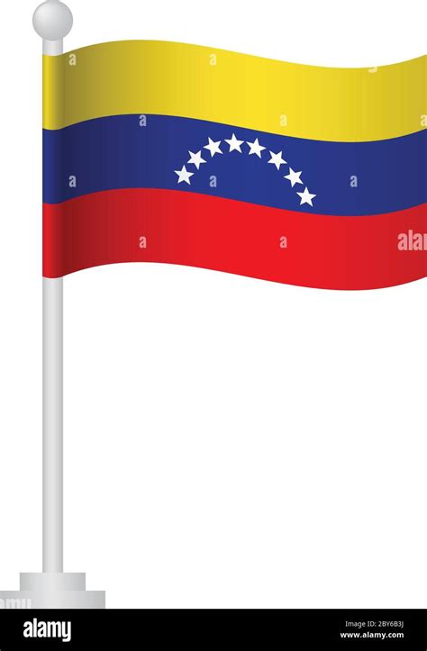 Venezuela Flag National Flag Of Venezuela On Pole Vector Stock Vector Image And Art Alamy
