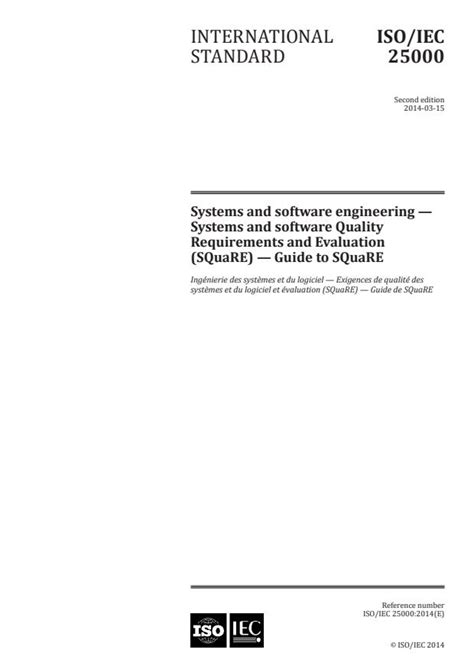 ISO IEC 25000 2014 Systems And Software Engineering Systems And Software Quality Requirements