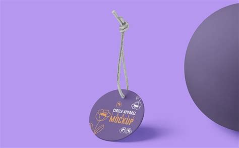 Premium Psd Rounded Label Tag Mockup Design