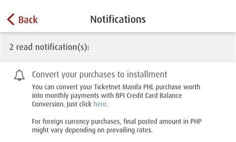 Bpi Conversion To Installment Via Bpi App Did Not Reflect On Soa R Phcreditcards