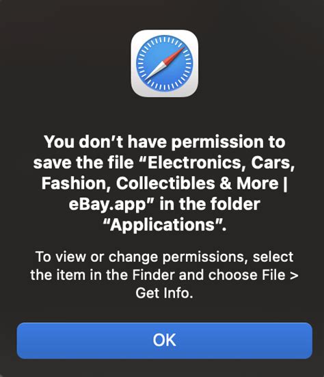 Permission Error When Trying To Add A Site To Dock R Macos