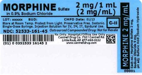 Dailymed Morphine Sulfate Injection Solution