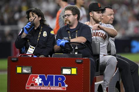 Giants Right Hander Landen Roupp Knocked Out Of Game By Line Drive