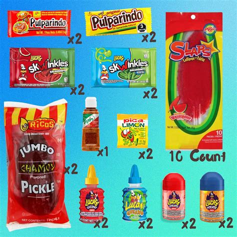 Kit De Pepinillos Chamoy Con Caramelo Mexicano Incluye Gusano Chamoy Y