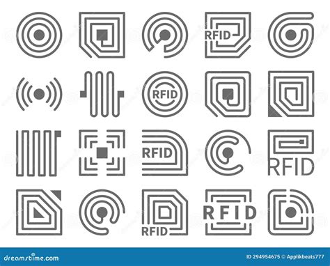 Rfid Icons Radio Tagging Chips Identification Wireless Semiconductors