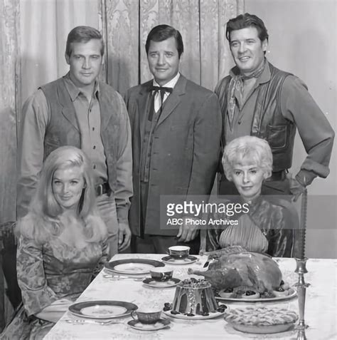 Linda Evans And Barbara Stanwyck Seated With Lee Majors Richard Long