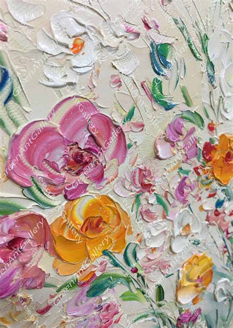 Flower Oil Painting On Canvas Abstract Colorful Flower Painting Flower