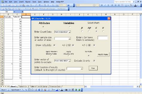 Figure 1 From An Excel Add In For Statistical Process Control Charts