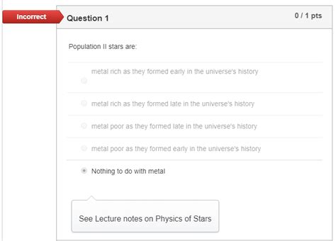 solved incorrect question 1 0 1 pts population il stars are