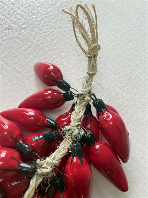Ceramic Jalapeno Ristra Chili Peppers Wall Décor Hanging Art