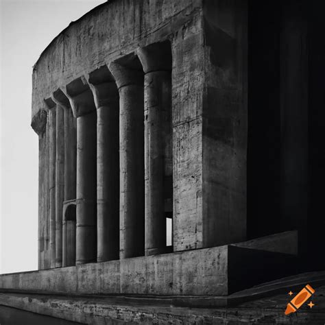Brutalist Concrete Architecture In Greek Style On Craiyon