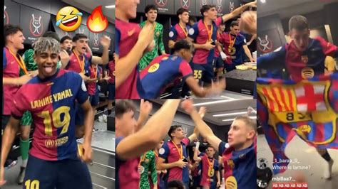 Crazy Barcelona Dressing Room Dance Celebrations After Destroying Real