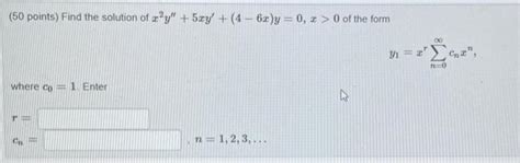 solved 50 points find the solution of