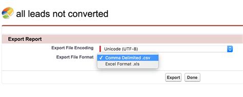 Reporting Set Report Export Details Preferences Excel Vs Csv