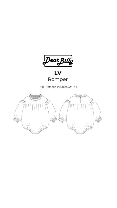 Bubble Romper Pdf Sewing Pattern 3m 4t Dear Billy Patterns