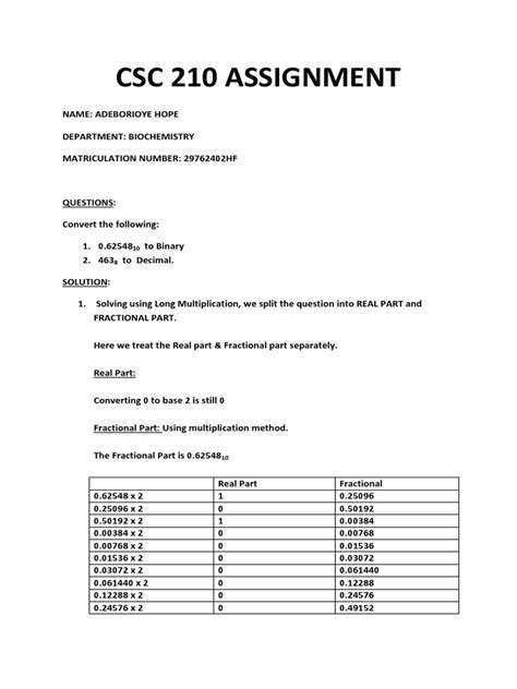Csc 210 Assignment Adeboroiye Hope Pdf