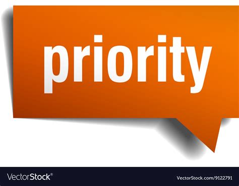 Priority Orange Speech Bubble Isolated On White Vector Image