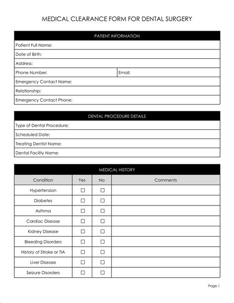 16 Must Have Free Medical Clearance Forms For Surgery