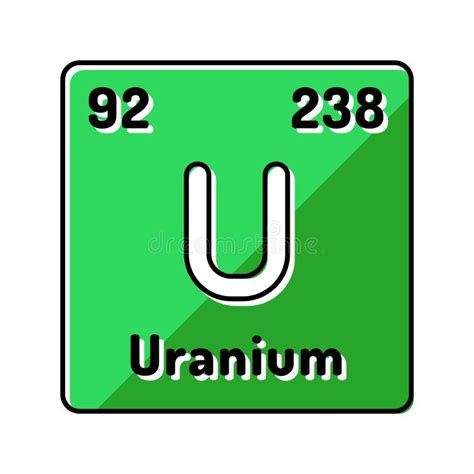 Uranium Chemical Element Color Icon Vector Illustration Stock Vector
