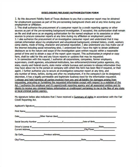 Free 15 Sample Release Authorization Forms In Pdf Ms Word Excel