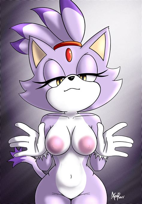 Rule 34 1girls Blaze The Cat Exposed Exposed Breasts Female Female