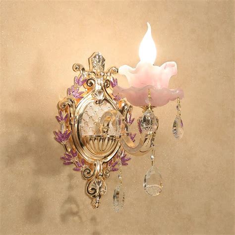 Ruffle Purple Glass Sconce Lamp Countryside 1 2 Light Living Room Wall