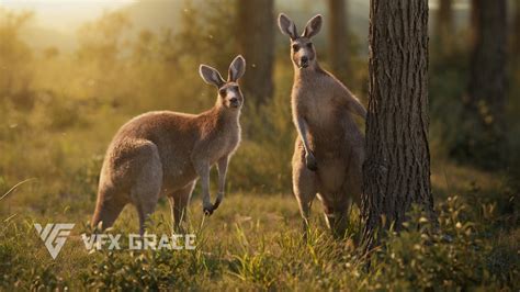 Female Kangaroo Animation Blender 3d Model Vfx Grace
