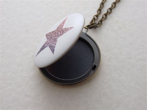Star Locket Round Locket Brass Locket Simple Locket Etsy