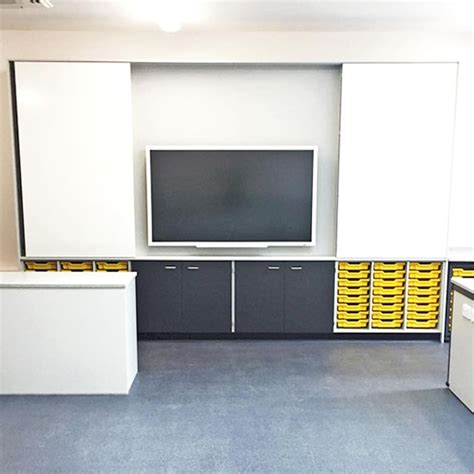 Lathallan School Teaching Wall With Contrast Yellow Trays