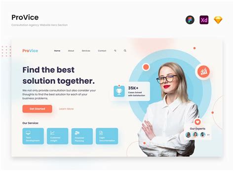 Consulting Agency Website Hero Section Template Website Template