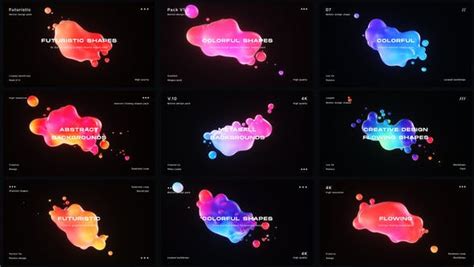 Colorful Gradient Metaball Flowing Shape Backgrounds Pack Backgrounds