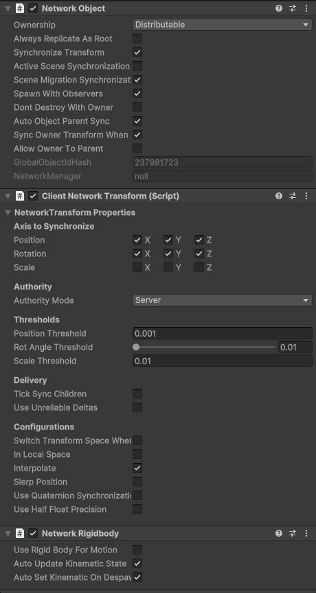 syncing collisions with client authorative rigidbodies unity engine