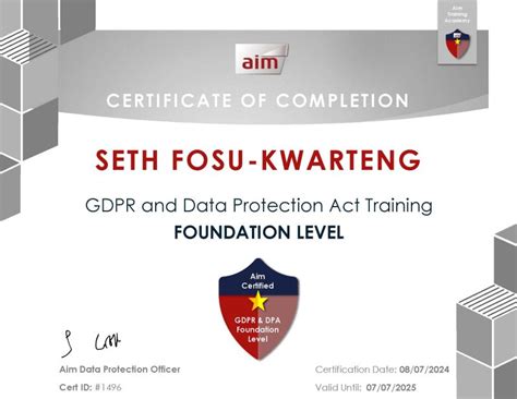 Seth Fosu Kwarteng On Linkedin Gdpr Dataprotection Continuouslearning Professionaldevelopment