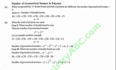 Calculation Of Geometrical Isomers Formula At John Galindo Blog
