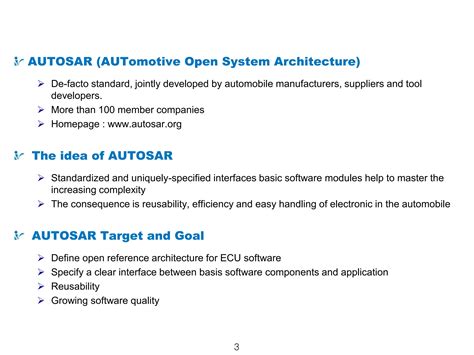 Automotive Embedded System Development In Autosar