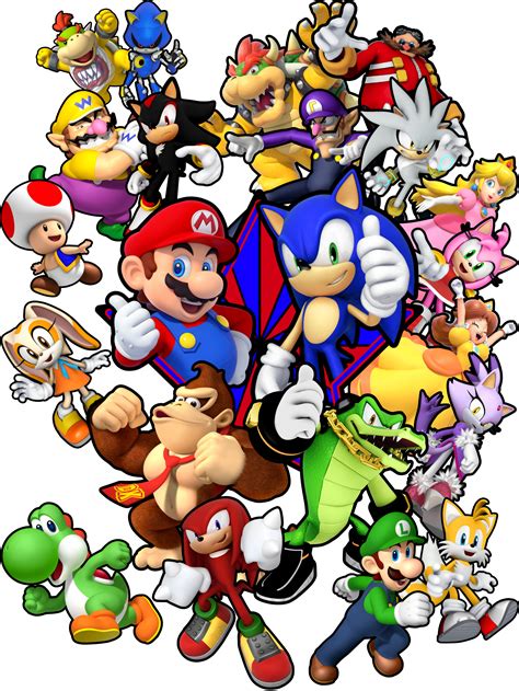 Mario And Sonic Star Group Shot 4k By Gabrielmarioandsonic On Deviantart