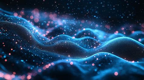 abstract blue wave of binary code and data flow background with digital