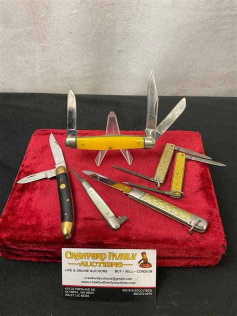 6x Assorted Pocket Knives Antique Henry Sears Co Marked Stainless