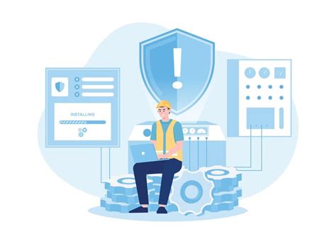 Premium Vector A Technical Guy Working On Repairing A Machine Hardware And Software Trending