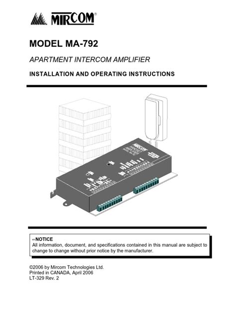 Mircom Ma 792 User Manual Pdf Amplifier Fuse Electrical
