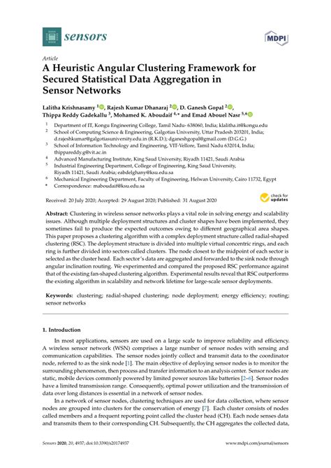 Pdf A Heuristic Angular Clustering Framework For Secured Statistical